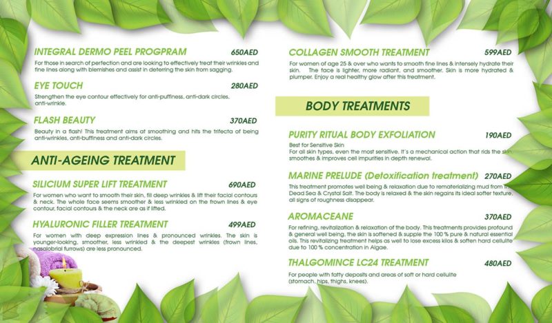 Spa Menu Card Design | Assam Artist