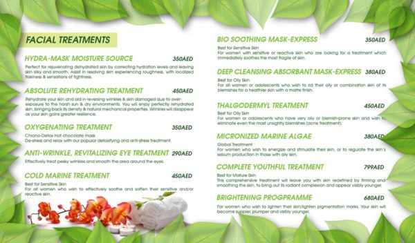 Spa Menu Card Design | Assam Artist